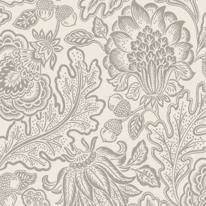 Florence Leaf Wallpaper Grey Belgravia 723