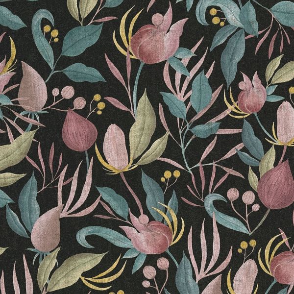 Still Bloom Wallpaper Black AS Creation 79062-2
