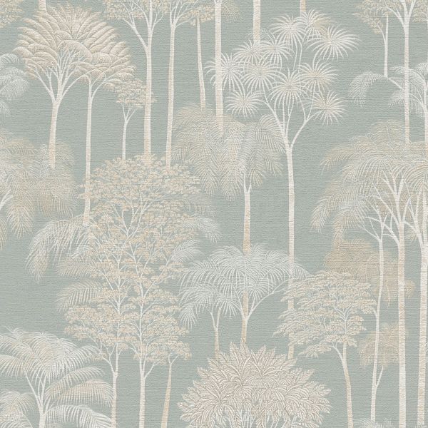 Tranquil Palmscape Wallpaper Blue AS Creation 79162-2 World of ...