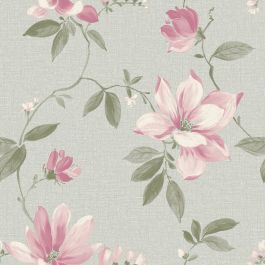 Adeline Floral Wallpaper Pink / Soft Green Grandeco VXB-006-10-1