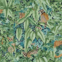 Lemur Leaves Wallpaper Aqua / Green Holden 14311 World of Wallpaper USA