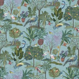 Paradise Garden Wallpaper Teal World of Wallpaper WOW177 World of ...