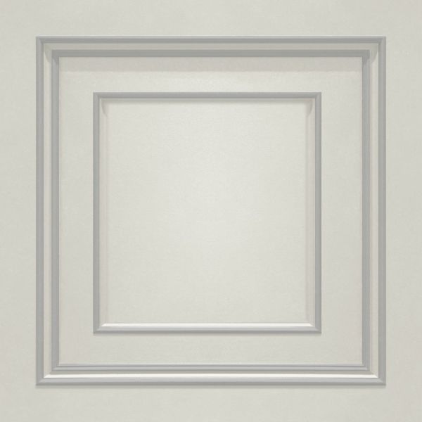 Amara Panel Vinyl Wallpaper Off White / Silver Belgravia 7388 SAMPLE