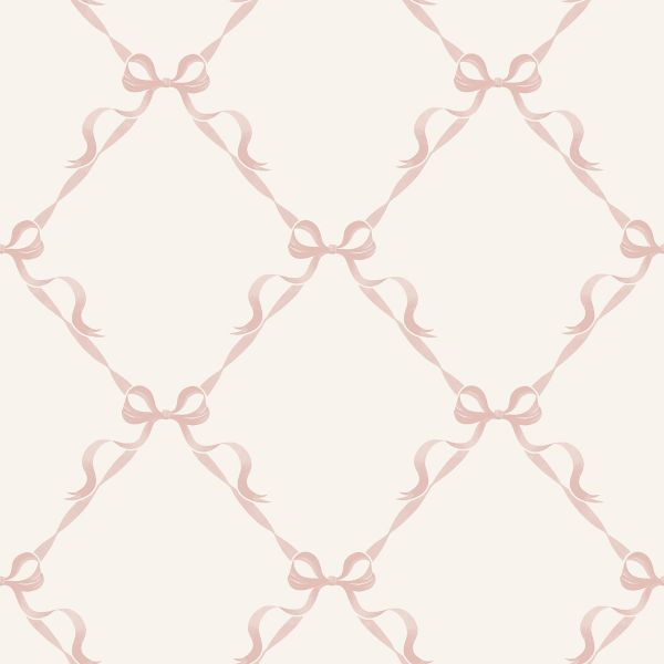 Tied with a Bow Wallpaper Cream / Pink Holden 14032 SAMPLE