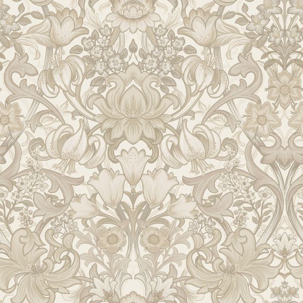 Ornamental Floral Wallpaper Neutral Holden 13881 World of Wallpaper USA