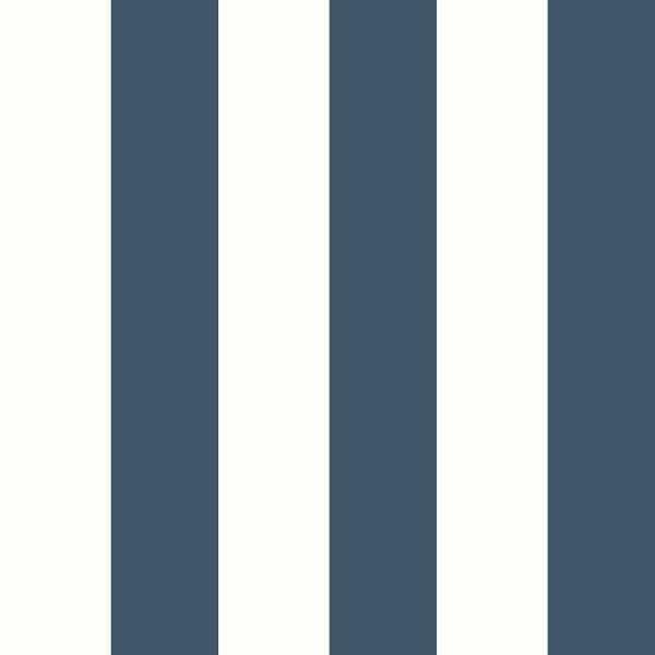Regency Stripe Wallpaper Navy Blue / White World of Wallpaper 1119