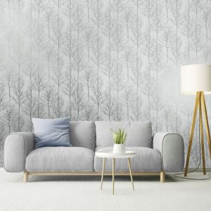 Ornella Trees Vinyl Wallpaper Grey Holden Opus 35253