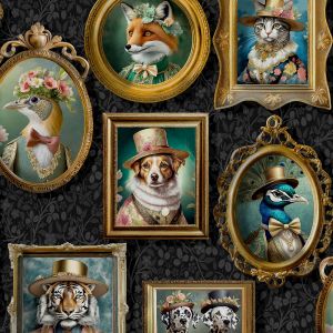 Regal Animals Wallpaper Multi Muriva 102575